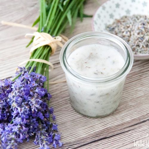 Lavendel Peeling mit Kokosöl selber machen *für trockene Haut*