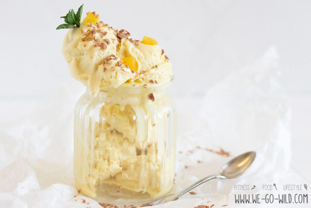 So wird Mango Eis selbst gemacht *mit Kokosraspeln*